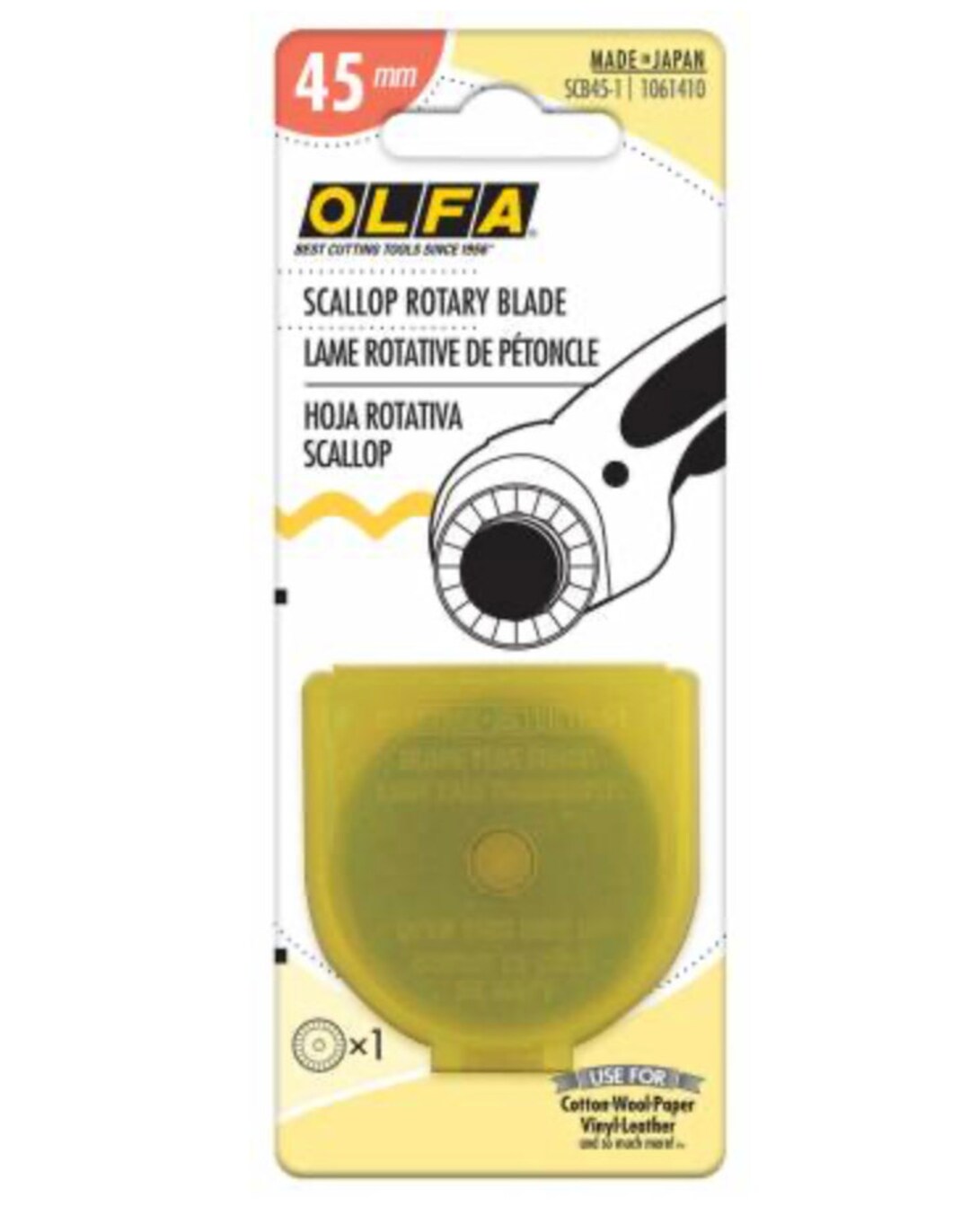 Olfa Rotary Cutter Blade Scallop, Replacement Blade, Rotary Cutter ...