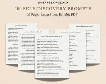 Journal Prompts for Self Discovery - DIGITAL DOWNLOAD - Etsy