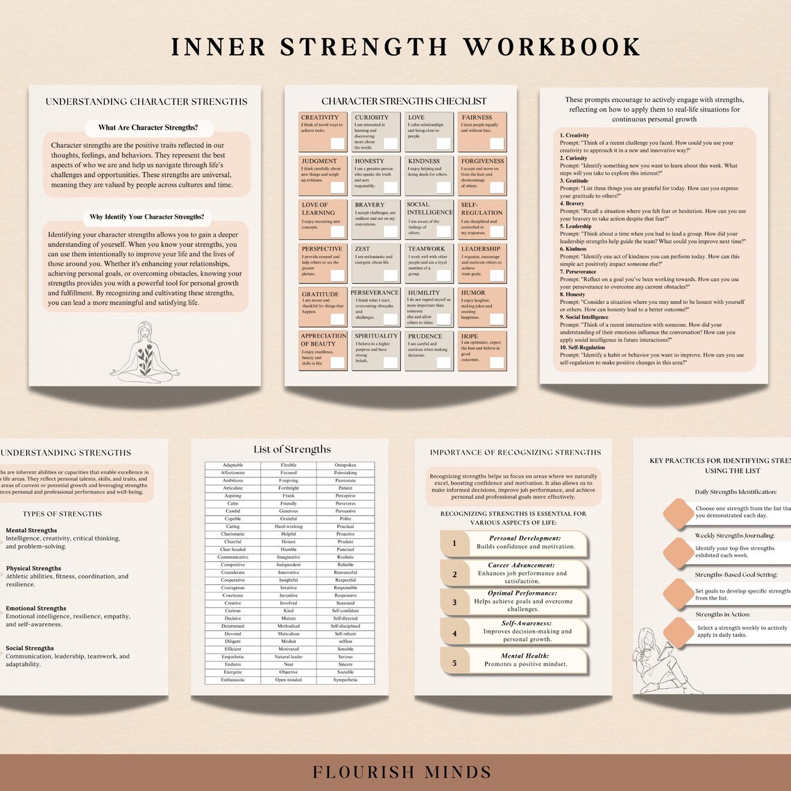 Inner Strength Workbook, Identifying My Strengths Worksheets, Strength ...