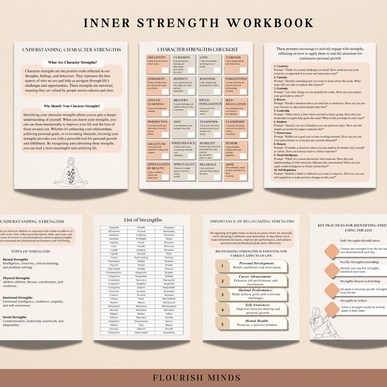 Inner Strength Workbook, Identifying My Strengths Worksheets, Strength ...