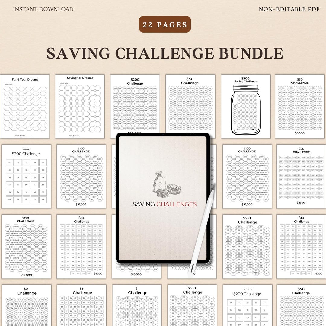 Money Saving Challenges Bundle, Low-income Savings, Cash Stuffing ...