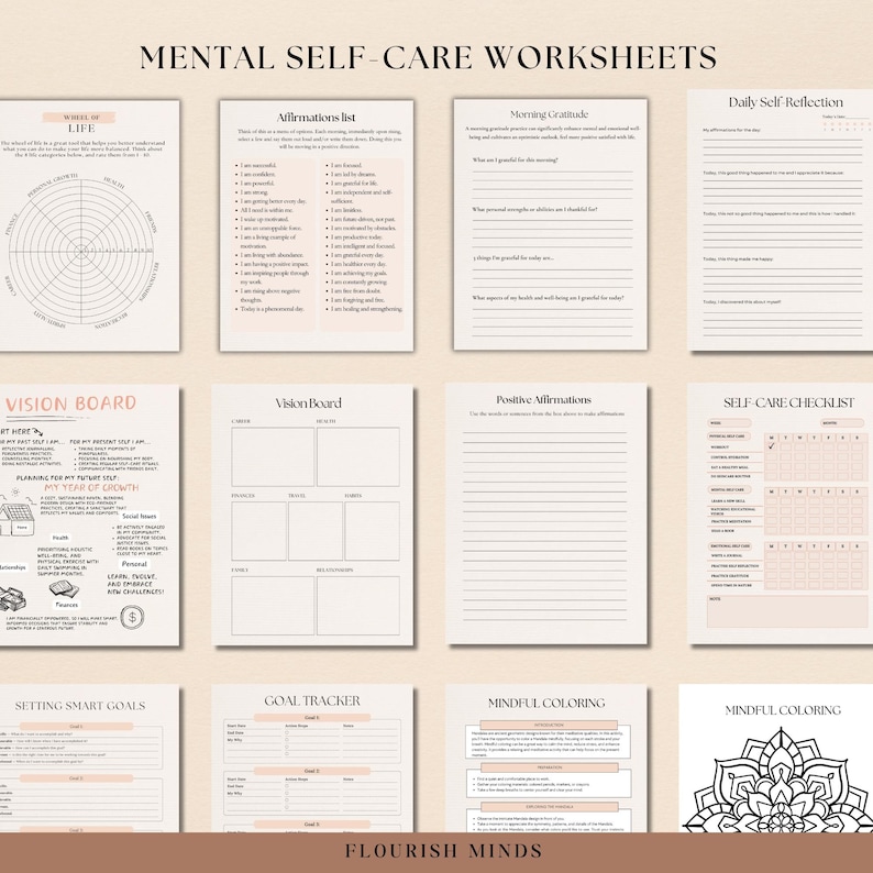 Self Care Planner, Self Care Checklist, Self-love Journal, Mindfulness ...
