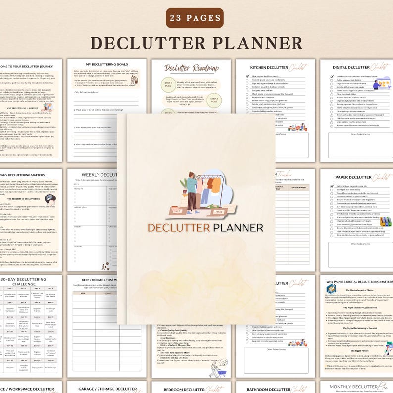 ADHD Cleaning & Declutter Planner Bundle, Home Cleaning Checklist, Home ...