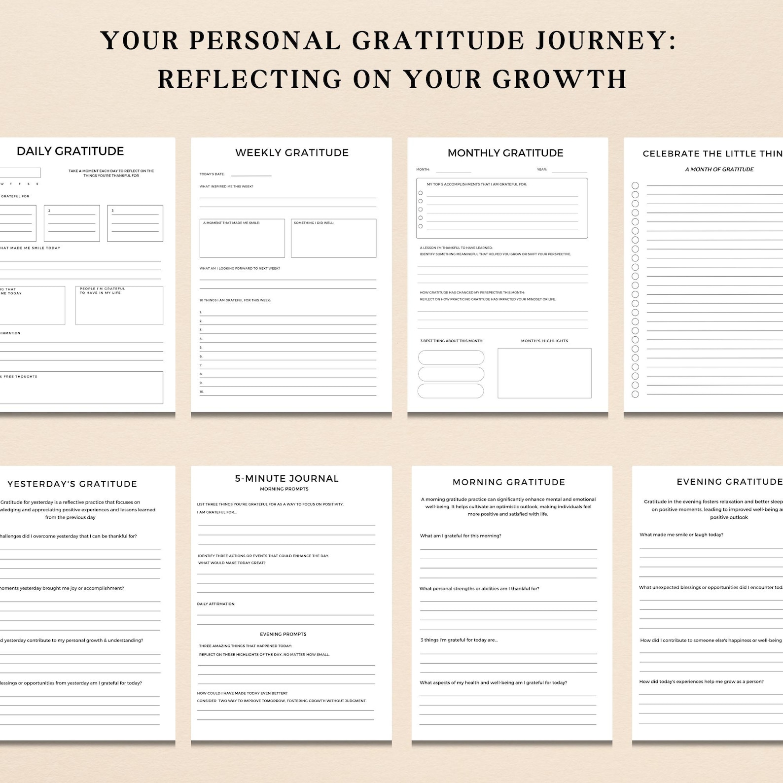 Gratitude Worksheets Printable, Positivity Planner,gratitude Jar ...