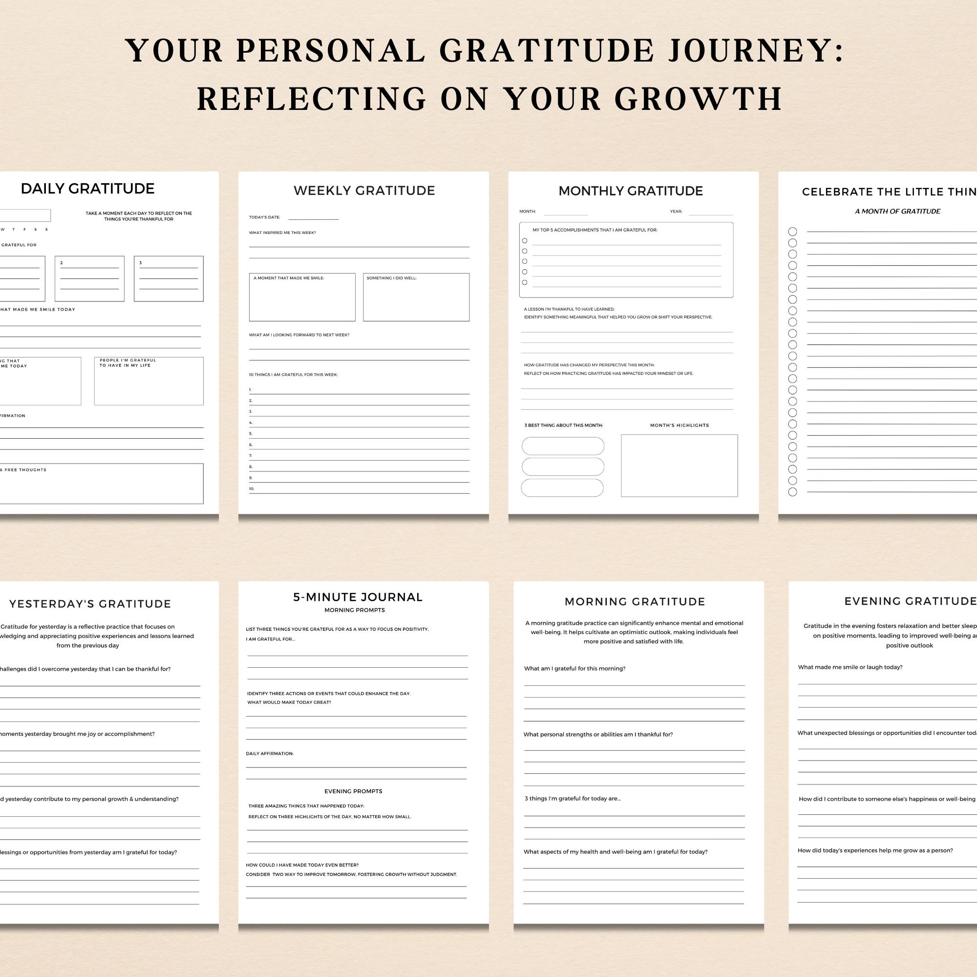 Gratitude Worksheets Printable, Positivity Planner,gratitude Jar ...