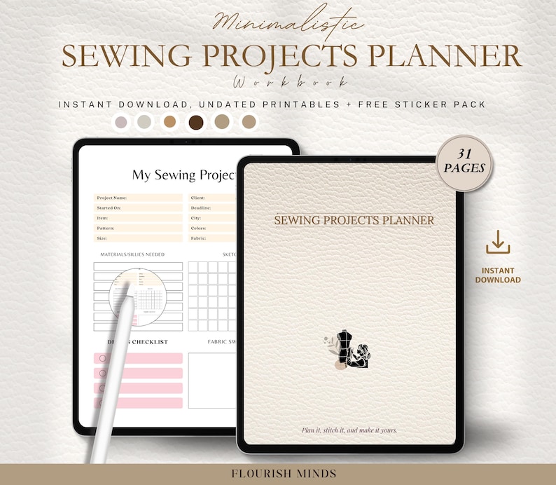 Sewing Project Planner, Sewing Pattern Organizer, Sewing Planner ...