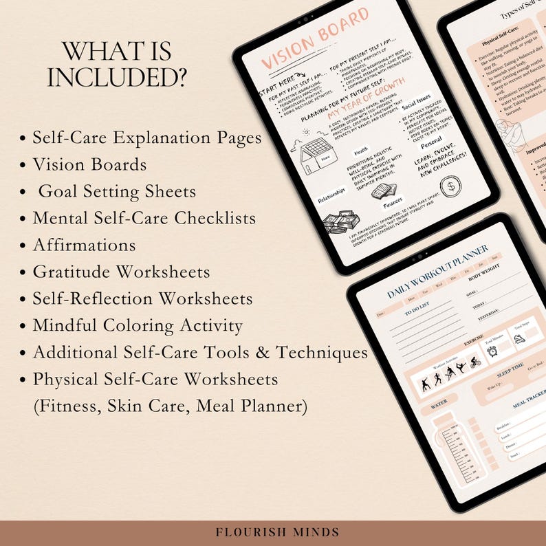 Self Care Planner, Self Care Checklist, Self-love Journal, Mindfulness ...