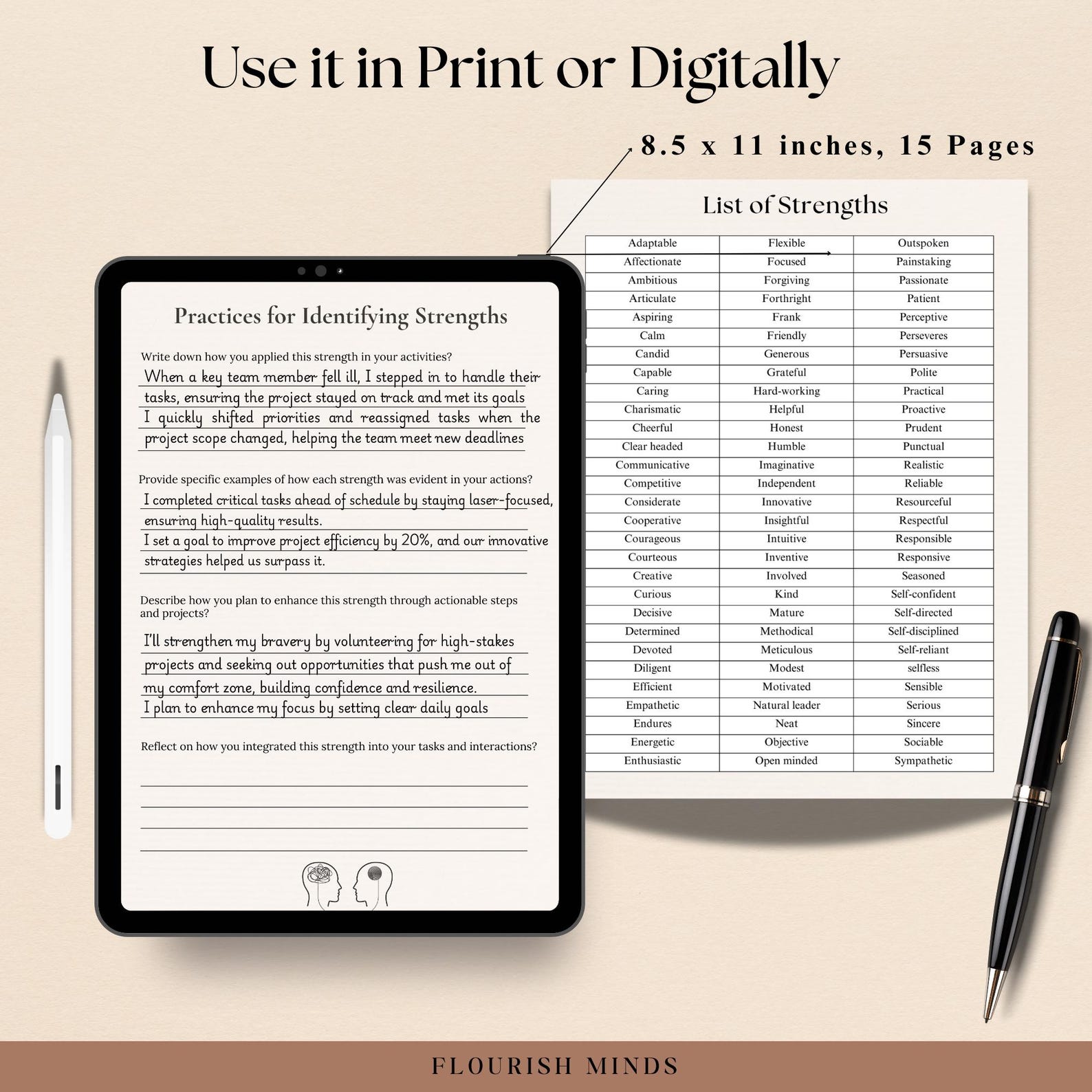 Inner Strength Workbook, Identifying My Strengths Worksheets, Strength ...