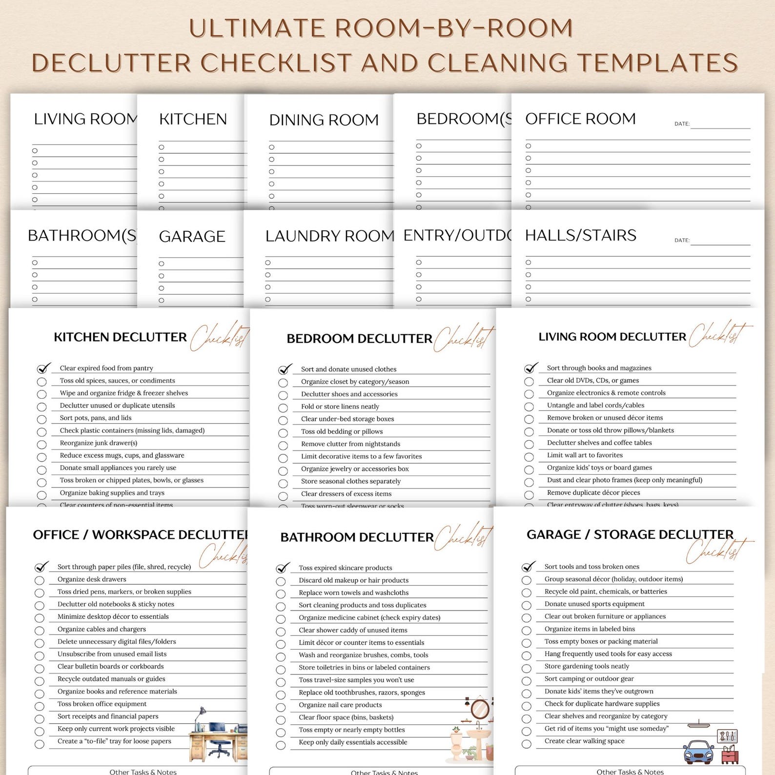 ADHD Cleaning & Declutter Planner Bundle, Home Cleaning Checklist, Home ...