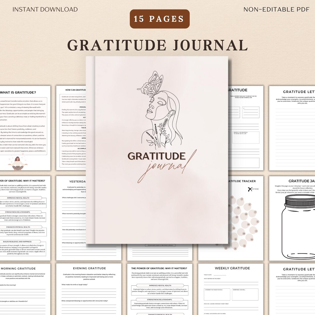 Gratitude Journal, Gratitude Worksheets, Mental Health, Thankfulness ...