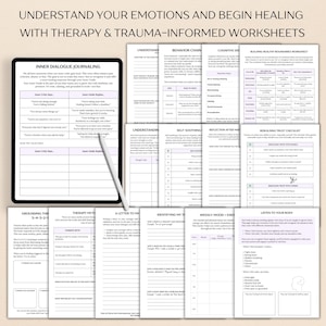 Therapy Workbook Printable, Mental Health Journal for Anxiety and ...