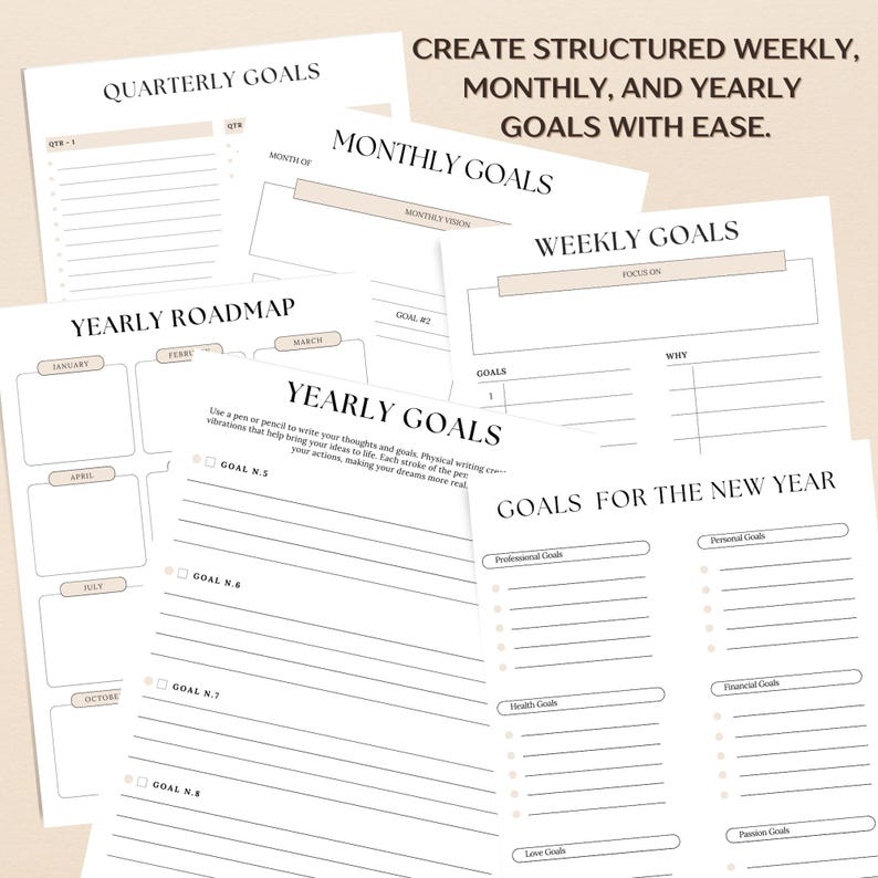 Goal Setting Workbook, SMART Goal Setting Kit, Goal Setting Worksheets ...