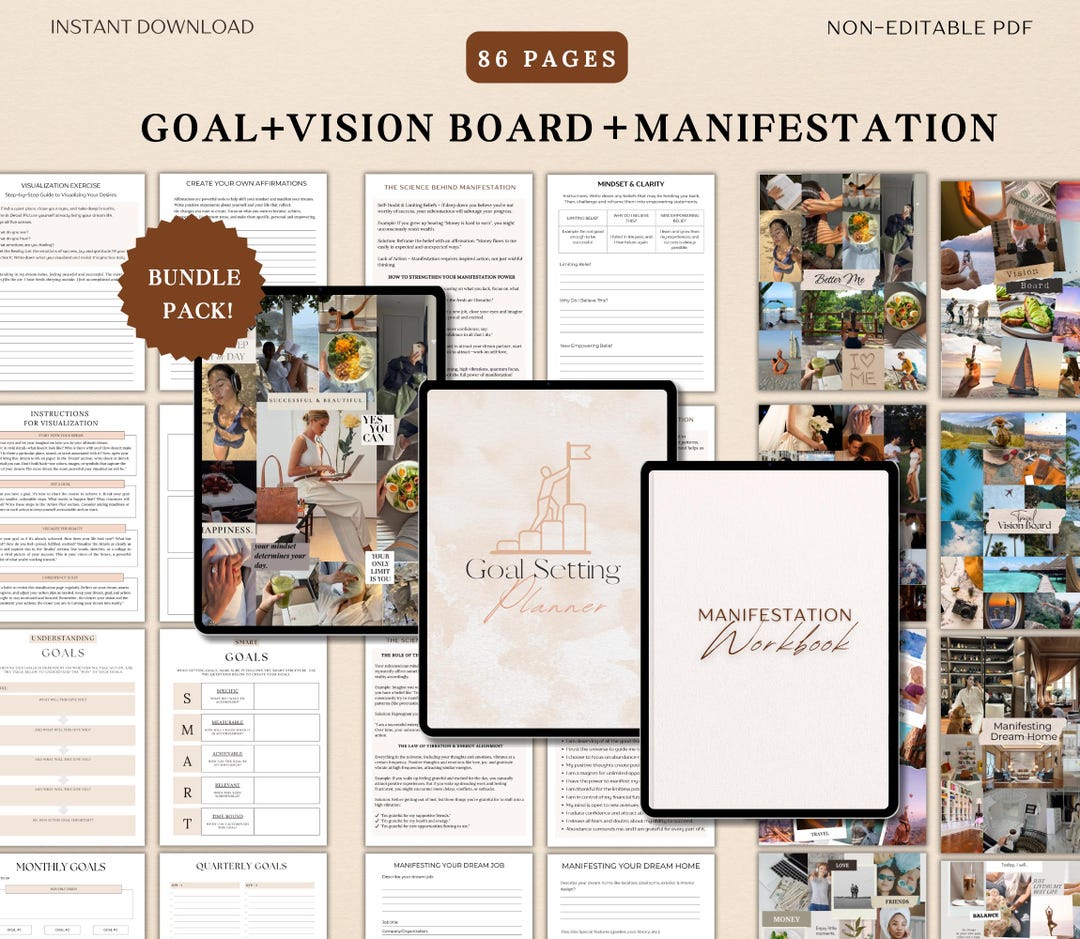 New Year Goal Planner 2026, SMART Goal Setting Kit, Vision Board Kit ...