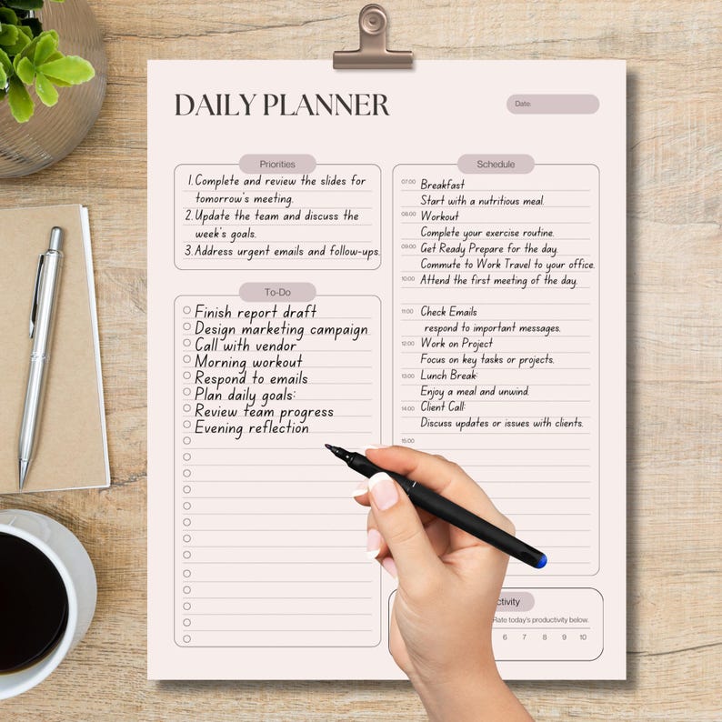 Printable to Do Lists Template, Productivity Planner, Weekly to Do List ...