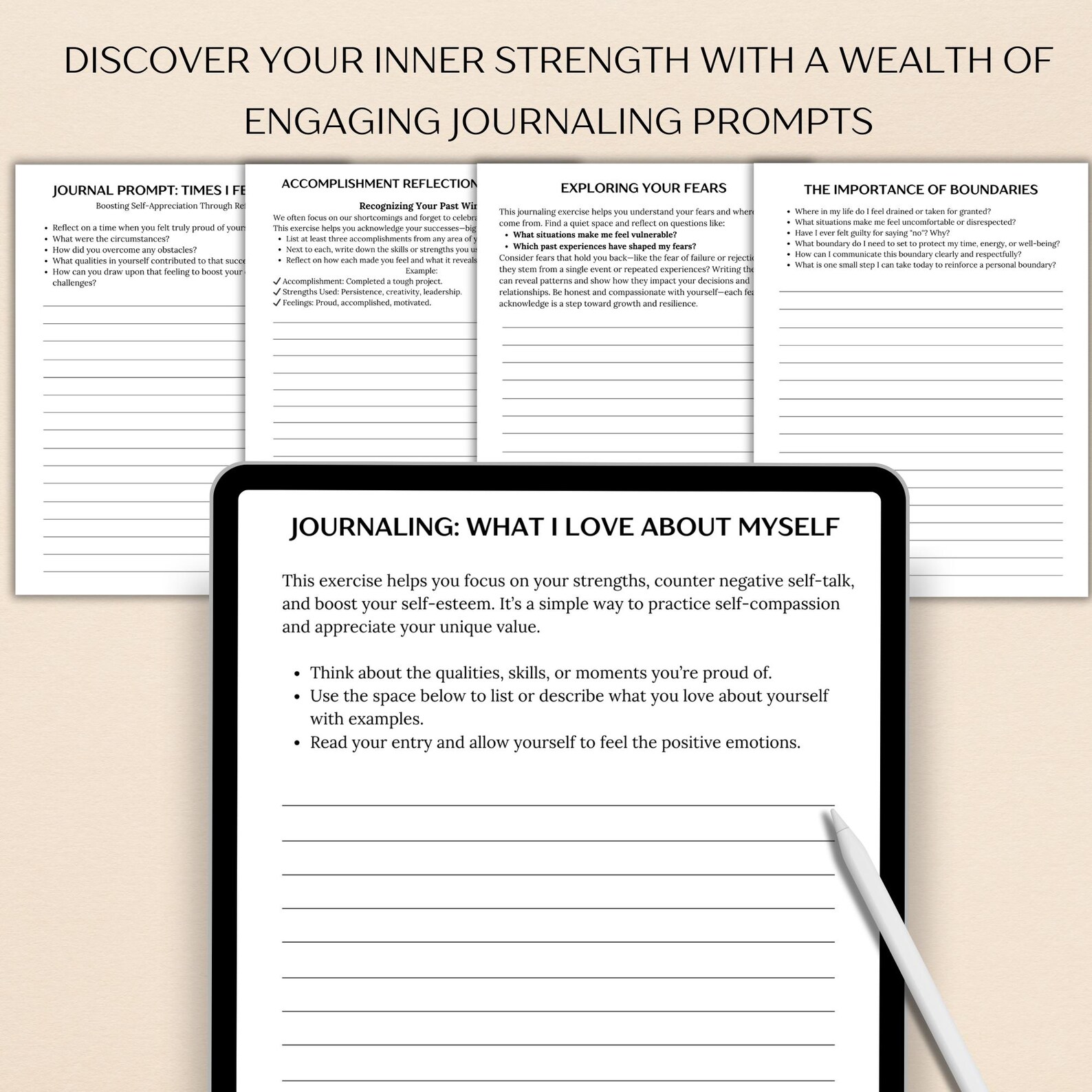 Printable Confidence Builder Journal, Self-esteem Workbook, CBT Therapy ...