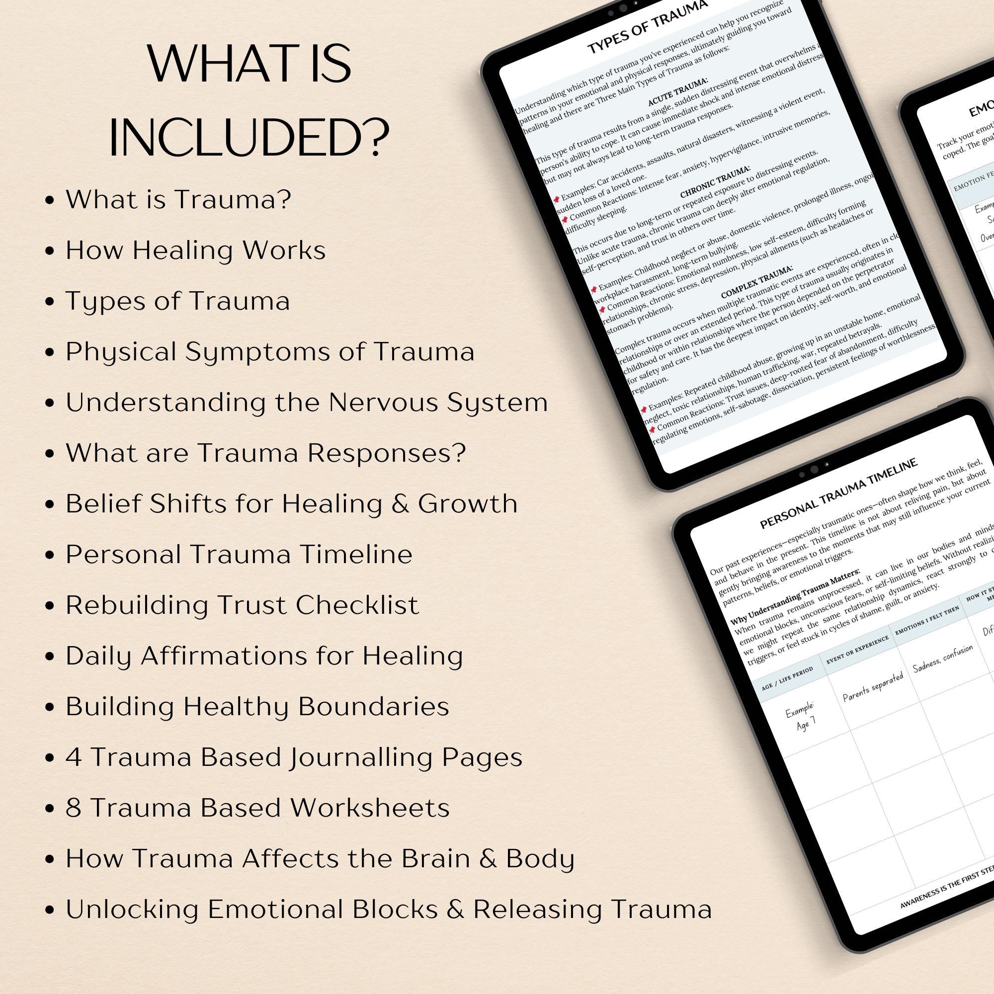 Trauma Workbook for Teens and Adults, Healing From Trauma, Childhood ...