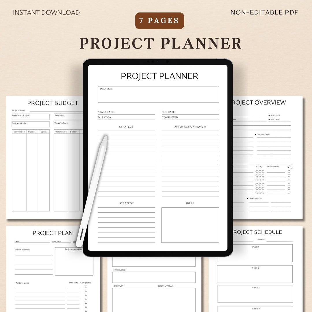 Printable Project Planner, Office Planner, Employee Schedule, Work to ...