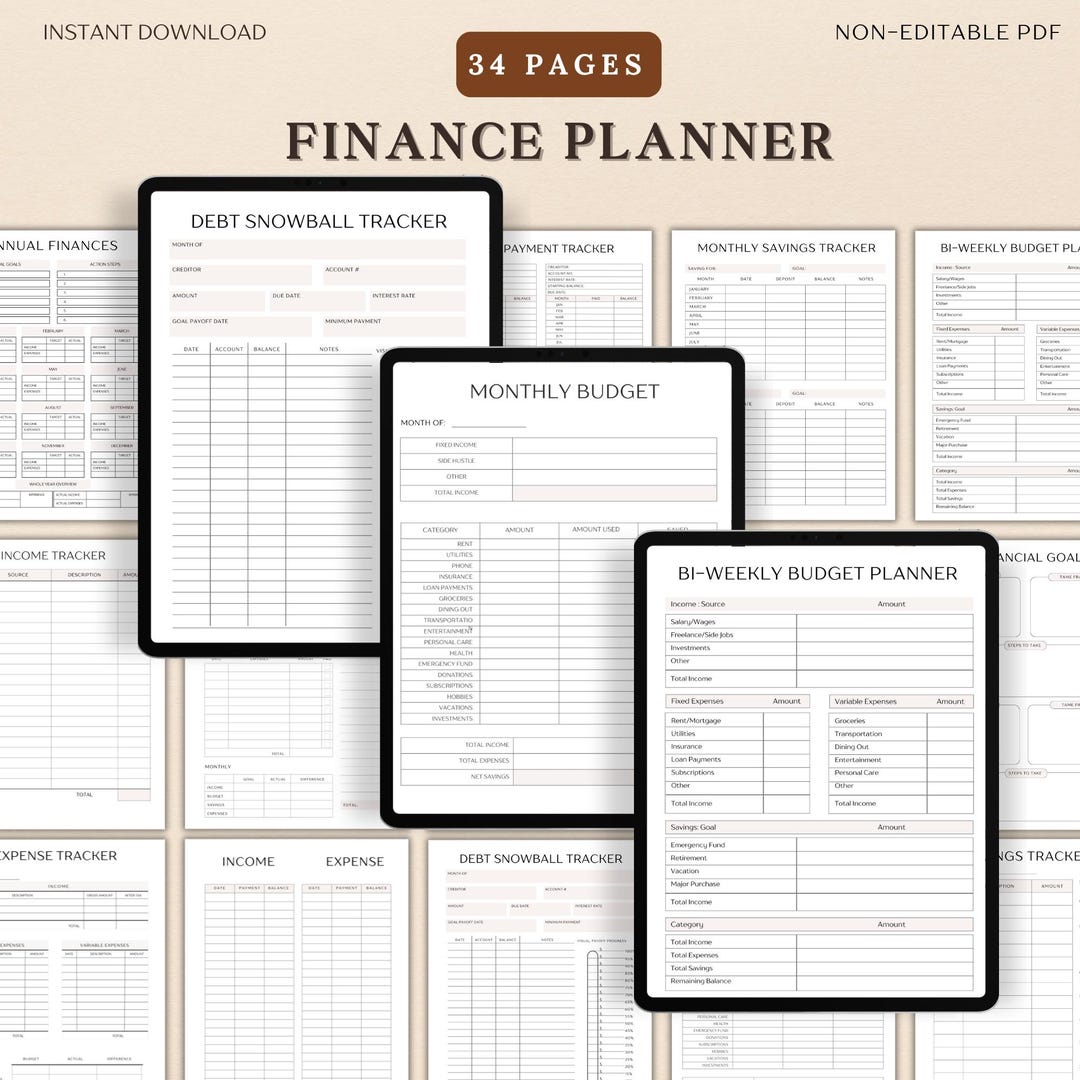 Financial Planner Printable, Budget Planner, Budgeting Binder, Finance ...