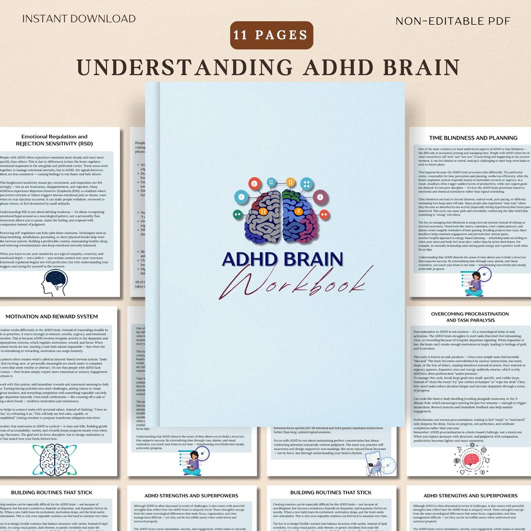ADHD Brain Workbook, Understanding Adhd Neurodivergent, ADHD Brain ...