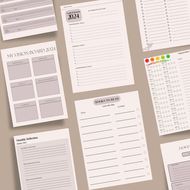 2024 Printable Goodnotes Planner Hyperlinked Monthly & Annual PDF ...