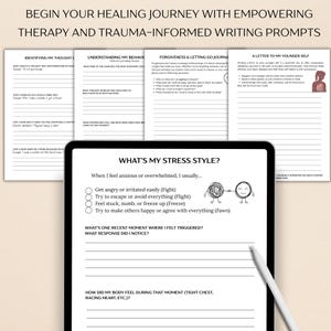 Therapy Workbook Printable, Mental Health Journal for Anxiety and ...