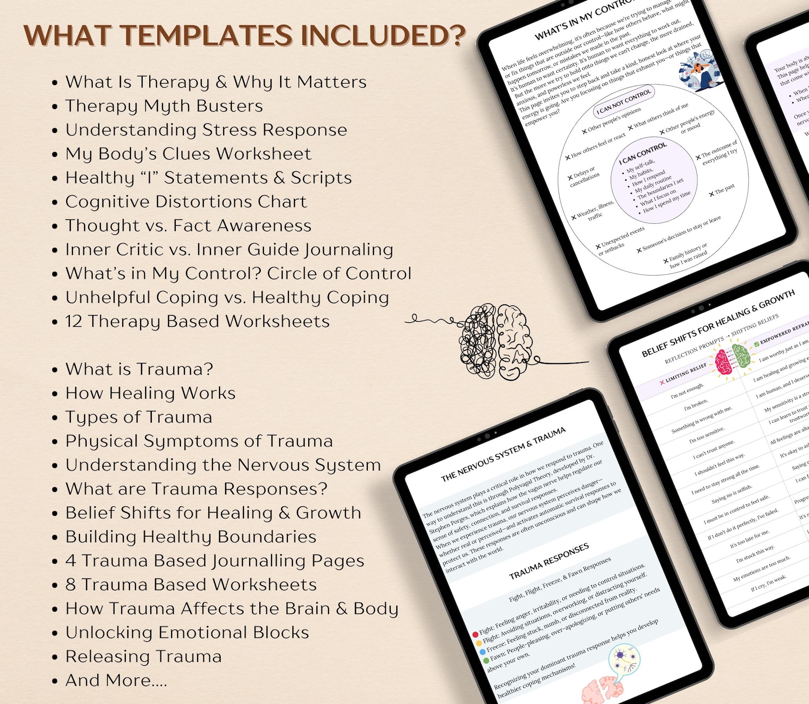 Therapy and Trauma Workbook Bundle Printable, Healing From Trauma, PTSD ...
