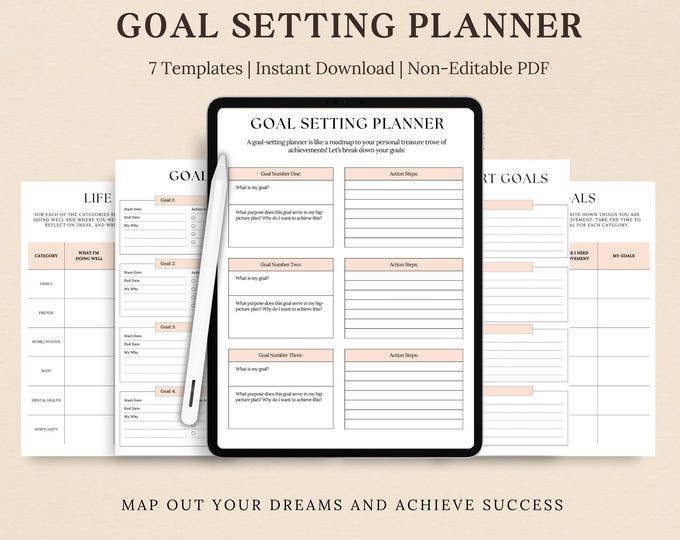 Smart Goals Planner Worksheet Printable Goal Setting Worksheet Template ...