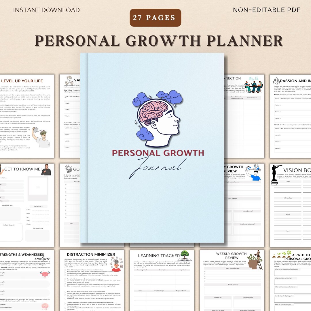Personal Growth Planner, Self Help & Self-development Planner ...