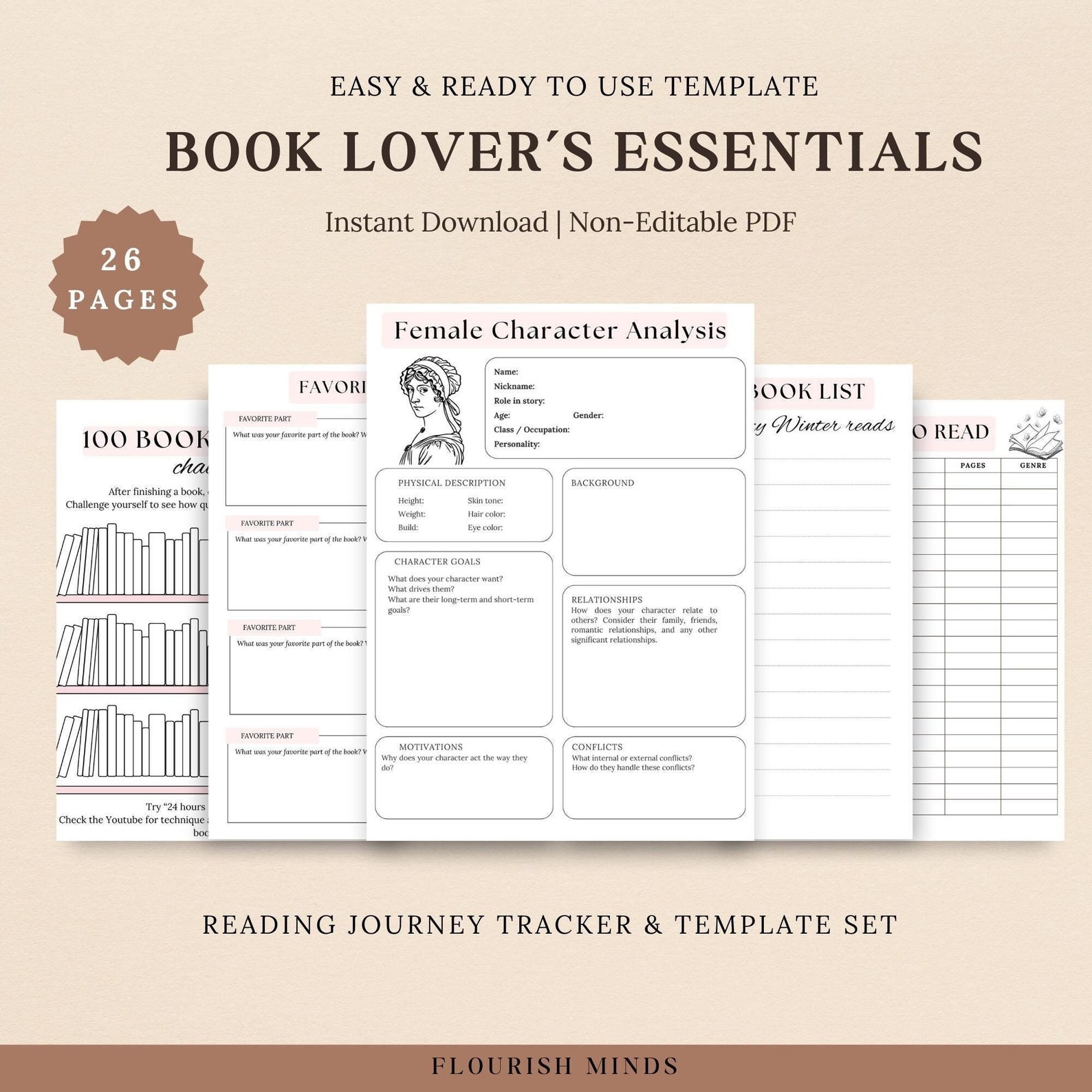 Reading Planner Bundle Printable, Reading Journal, Reading Challenges ...