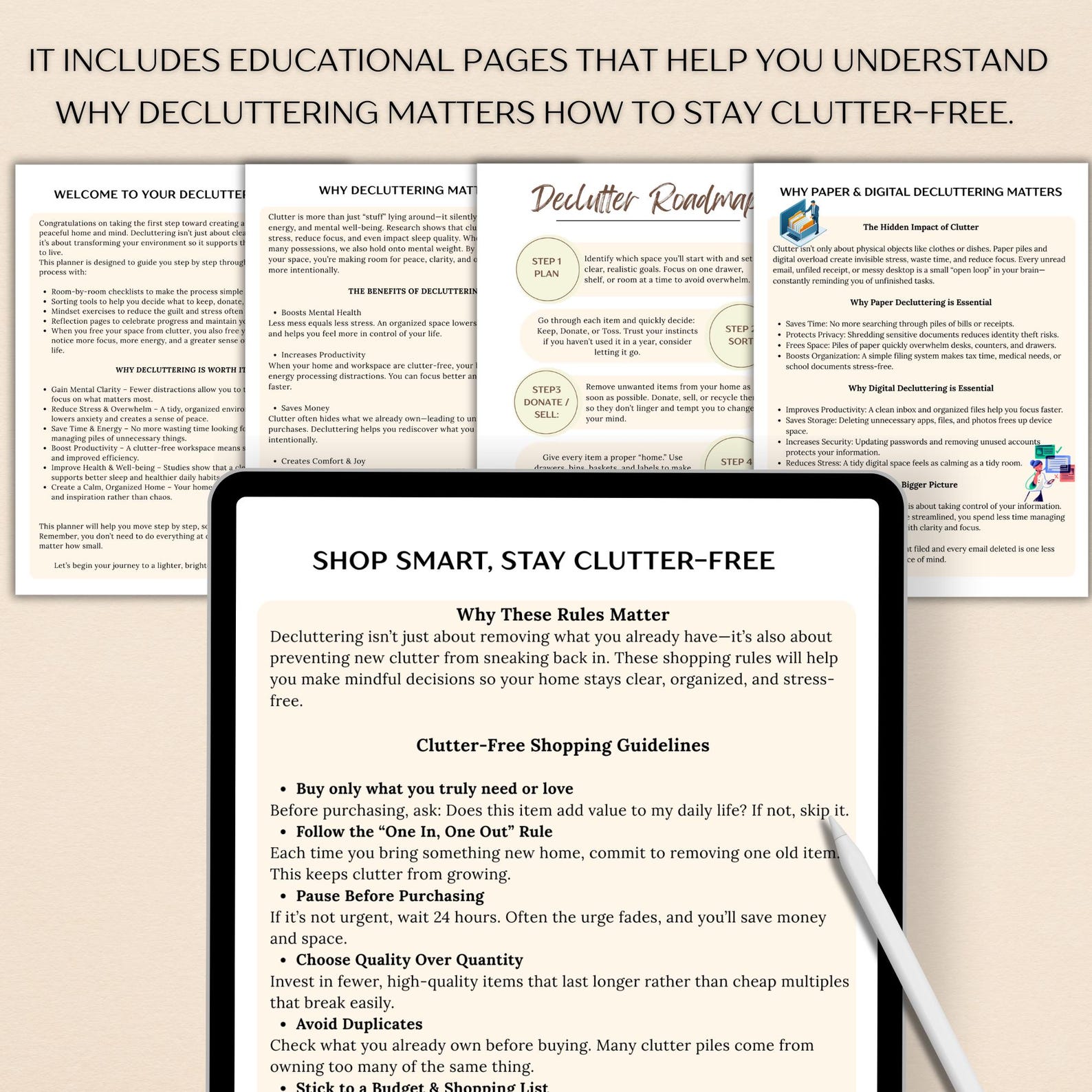 Declutter Planner, Printable Home Declutter Checklist, Adhd Household ...