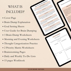 Brain Dump Workbook,mental Clarity,priority Matrix,thoughts,organiser ...