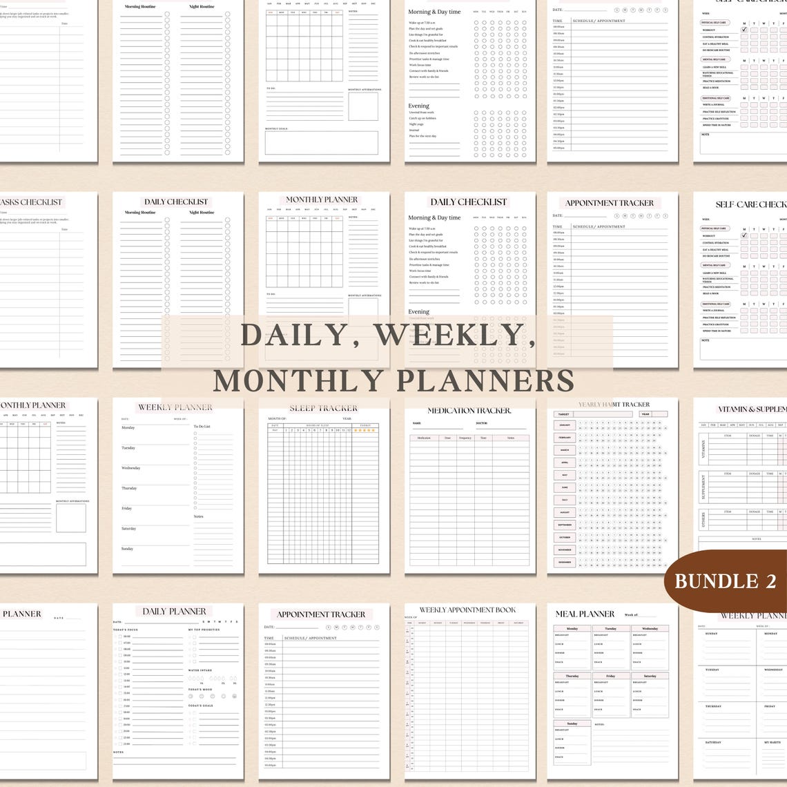 ADHD Brain Dump BUNDLE, to Do List Printable, Adhd Daily Planner ...