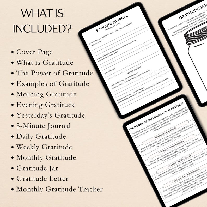 Gratitude Journal, Gratitude Worksheets Printable, Positivity Planner ...