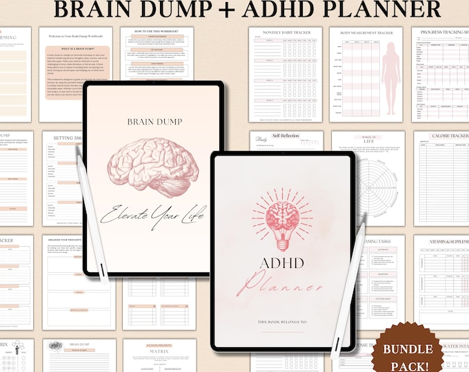 Brain Dump | ADHD Daily Planner | Productivity | Priority Matrix ...
