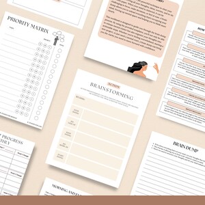 Brain Dump Workbook,mental Clarity,priority Matrix,thoughts,organiser,adhd Daily Planner,mental ...