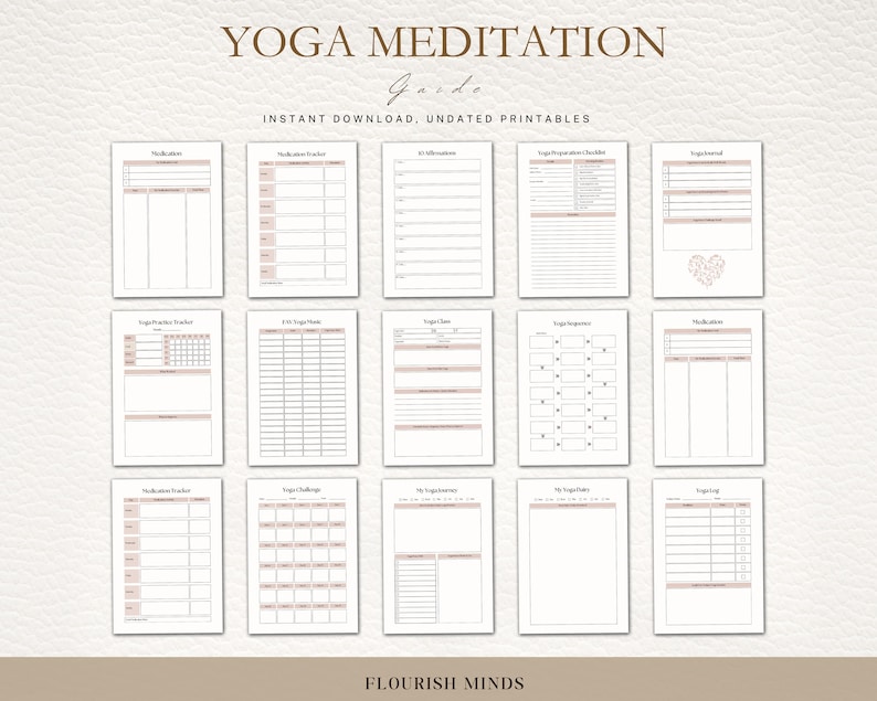 Yoga Journal | Printable Yoga Tracker | Mindfulness & Flexibility ...