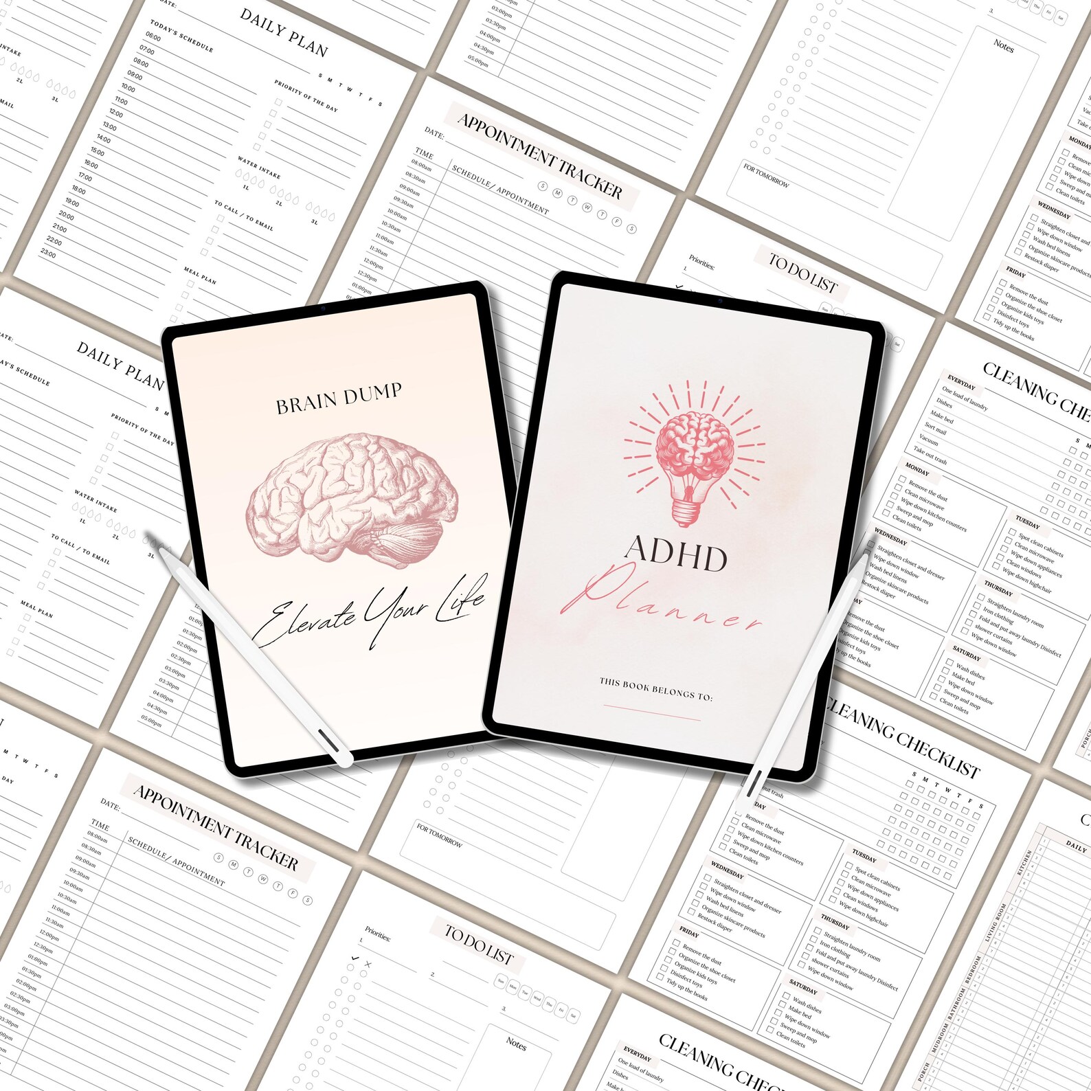 ADHD Brain Dump BUNDLE, to Do List Printable, Adhd Daily Planner ...