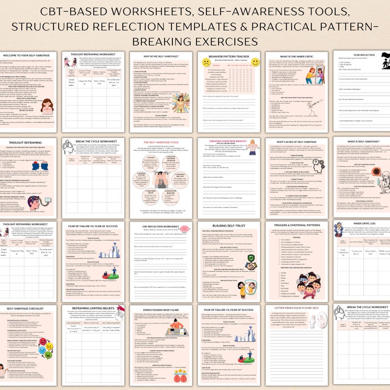 Self Sabotage Worksheets, Self Esteem, Inner Critic, Self Identity ...