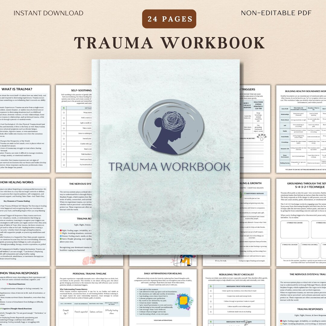 Trauma Workbook for Teens and Adults, Healing From Trauma, Childhood ...