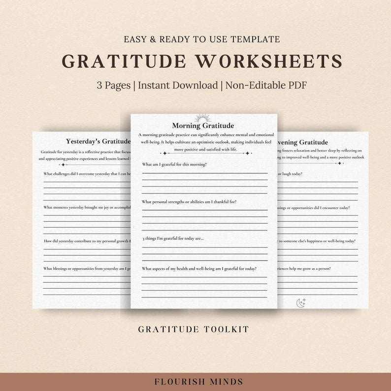 Gratitude Journal Prompts Toolkit Positive Journaling Gratitude ...