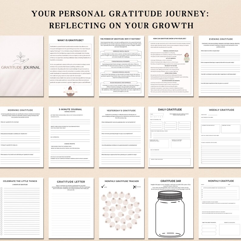Gratitude Journal, Mindfulness Thankfulness Journal, Positivity Planner ...