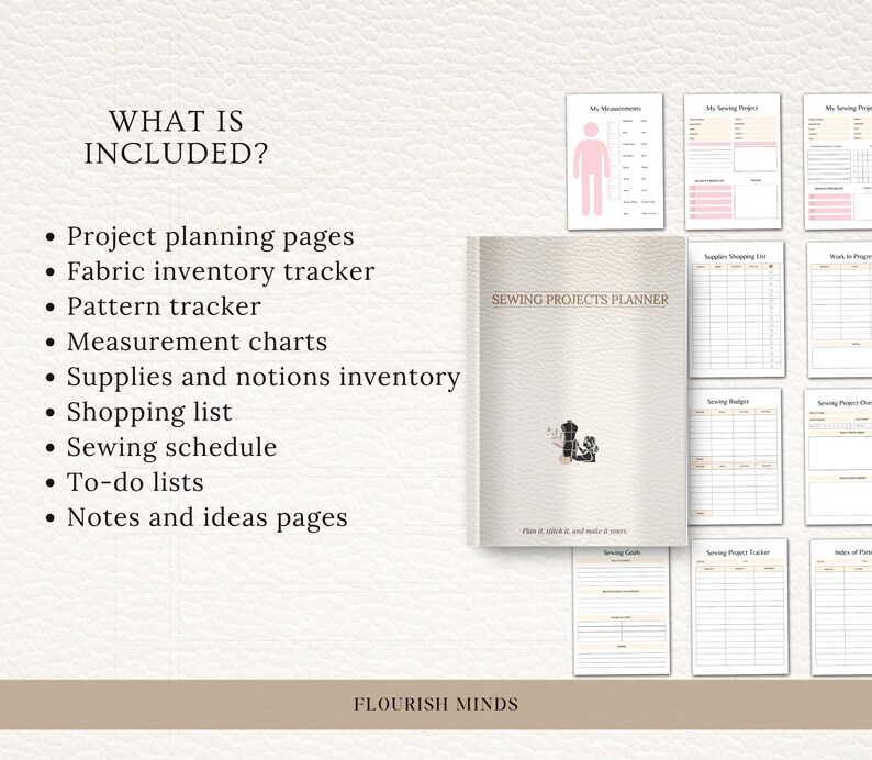 Sewing Project Planner, Sewing Pattern Organizer, Sewing Planner ...