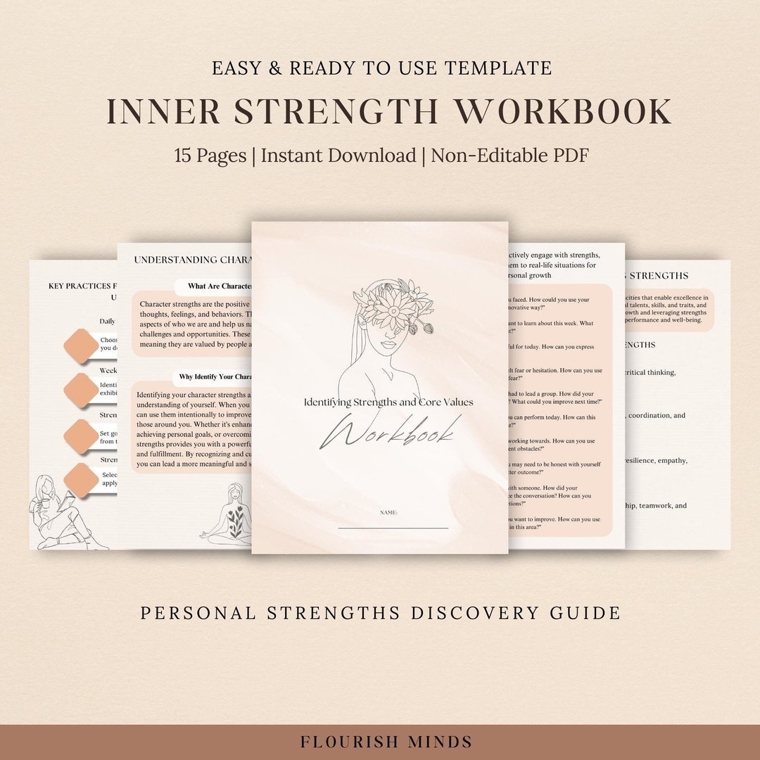 Inner Strength Workbook, Identifying My Strengths Worksheets, Strength ...