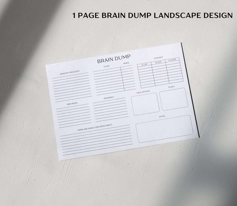 Cognitive Distortions & ADHD Brain Dump Workbook Bundle, Thought ...
