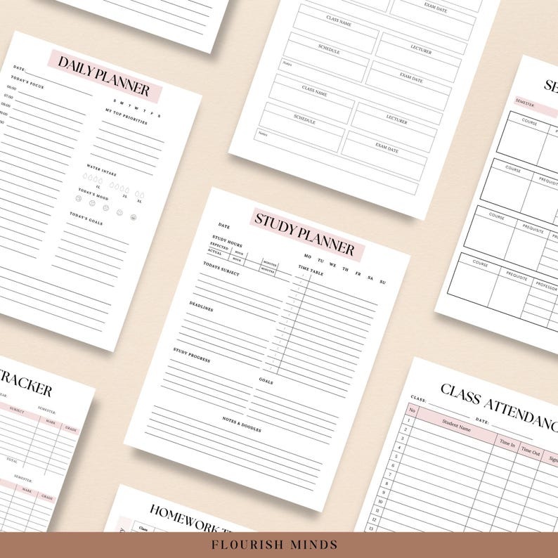 Printable Student Planner Bundle, Study Planner Bundle, Academic ...