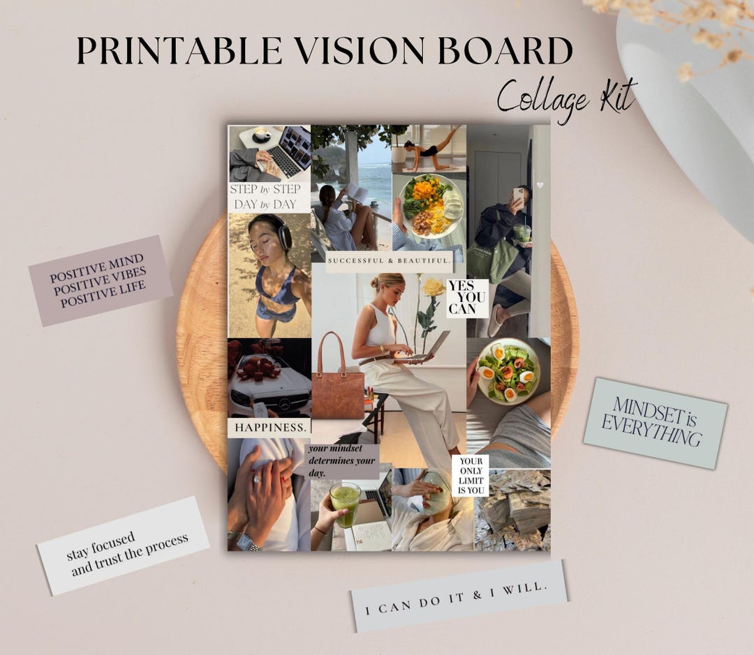 2026 Vision Board Printable, Mood Board Kit, Digital Vision Board ...