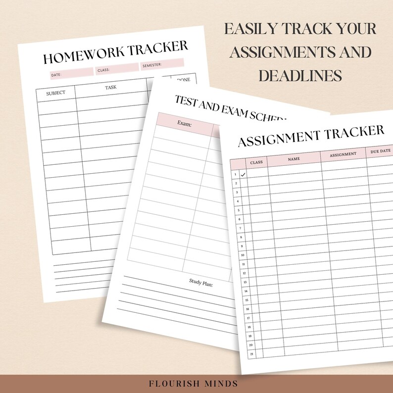 Printable Student Planner Bundle, Study Planner Bundle, Academic ...