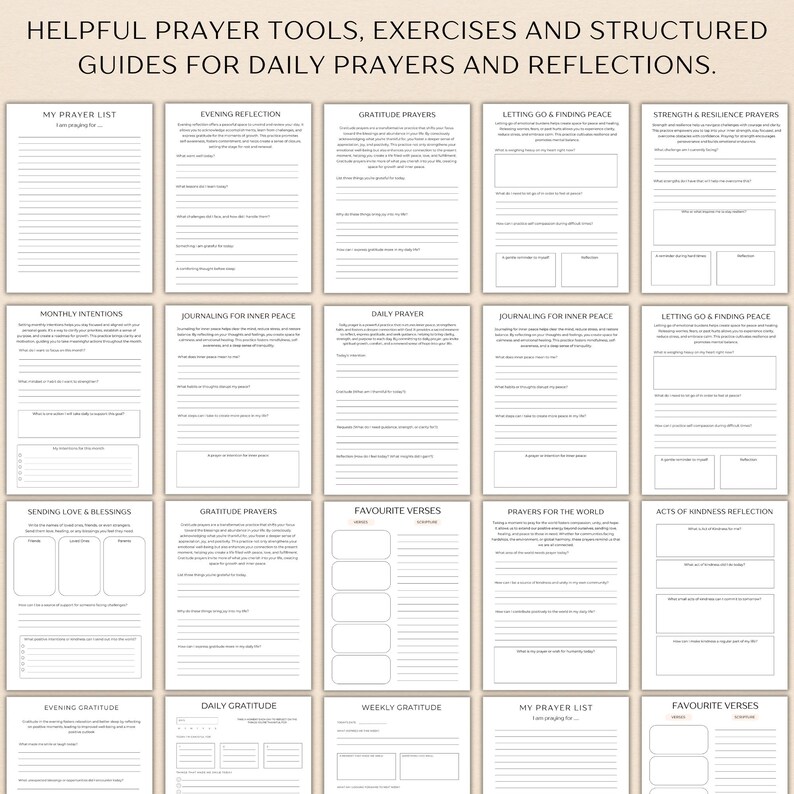 Printable Prayer Journal, Gratitude Journal, Daily Prayer Planner ...