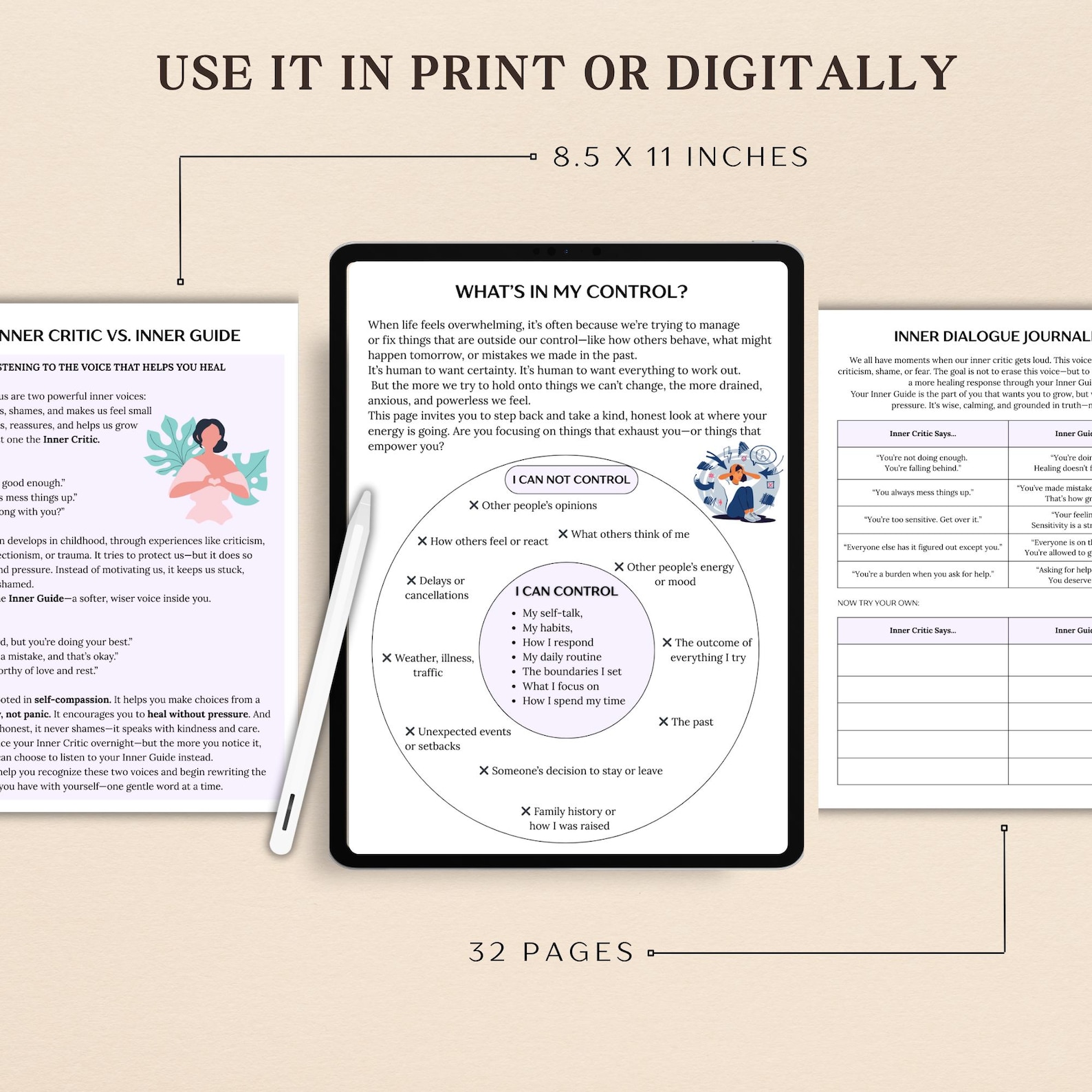 Therapy Workbook Printable, Mental Health Journal for Anxiety and ...