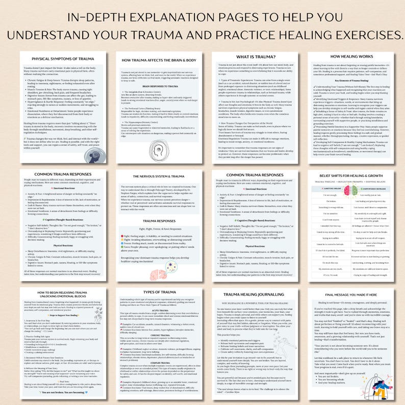 Trauma Workbook for Teens and Adults, Healing From Trauma, Childhood ...